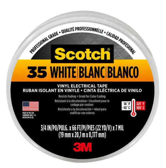 White 3M Scotch #35 Electrical Tape — Sky High Supply Company